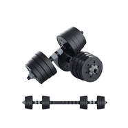 FIXTECH 66LB 2 in 1 Olympic Adjustable Weight Set with Curl bar Used As ...