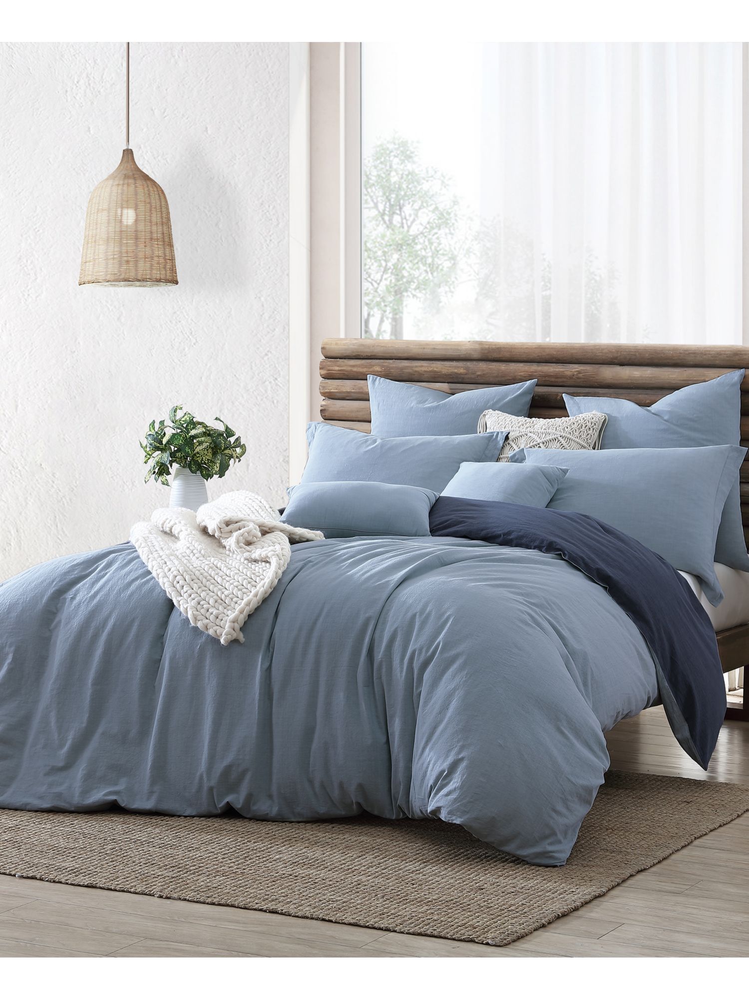 SWIFTHOME Valatie Blue Solid Full\Queen Duvet Cover - Walmart.com