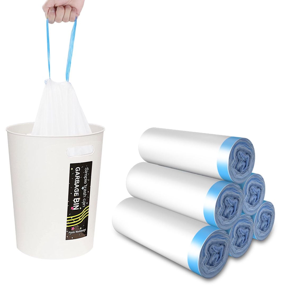 SWIHELP Small Trash Bags 4 Gallon Drawstring 90 Count Garbage Bags for ...