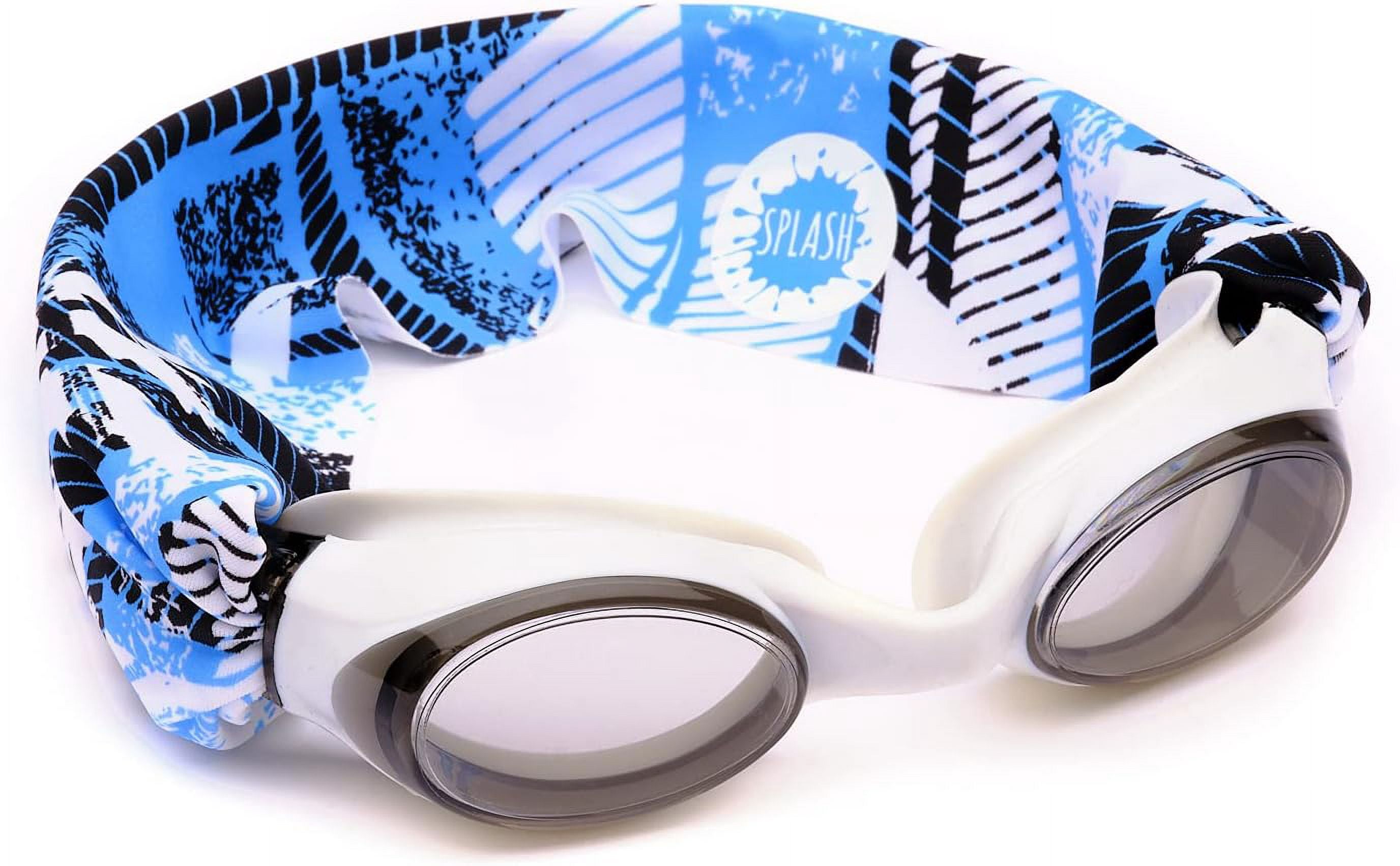 SWIM GOGGLES with Fabric Strap - Adult Kids Swim Goggles - BLUES GREENS ...
