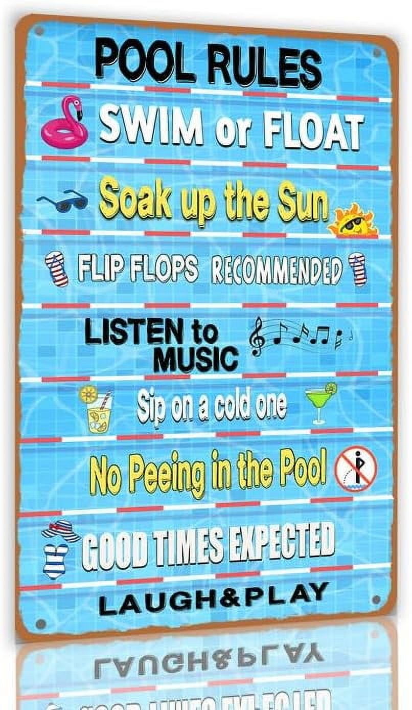 SWIMMING POOL rules Metal Signs Pool Rules Tin Sign Retro Vintage Pool ...
