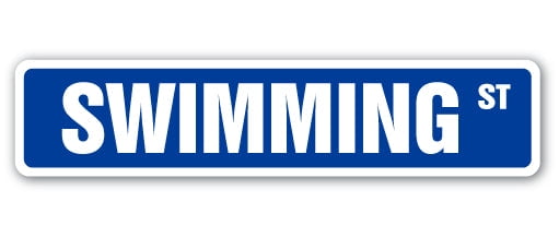 SWIMMING Street Sign swim fins swimmer suit trunks | Indoor/Outdoor ...