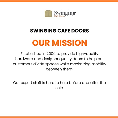 SWINGING CAFE DOORS 6" Stainless Steel Hinges, Commercial Grade Double ...