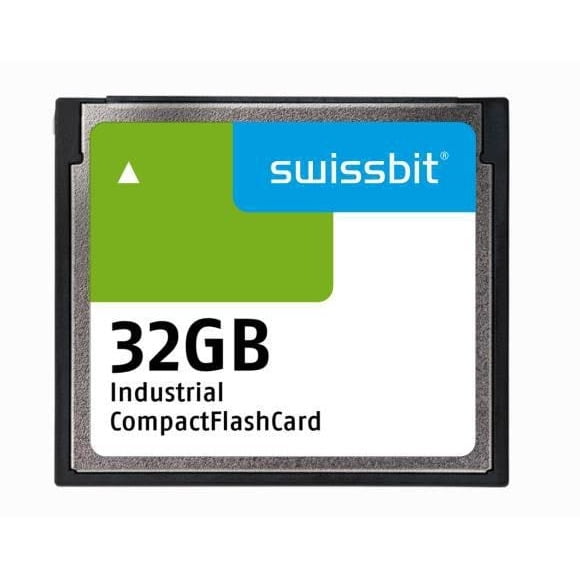 SWISSBIT SFCF032GH1AF2TO-I-QT-527-STD, Memory Cards Industrial Compact Flash Card, C-500, 32 GB ...