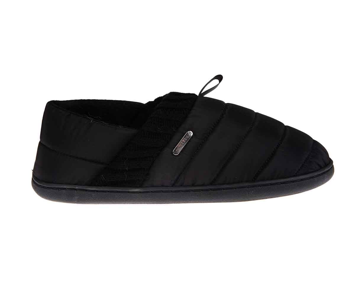 SWISSBRAND Men's Soft and Comfortable Puffer Nylon Slipper with Knit ...