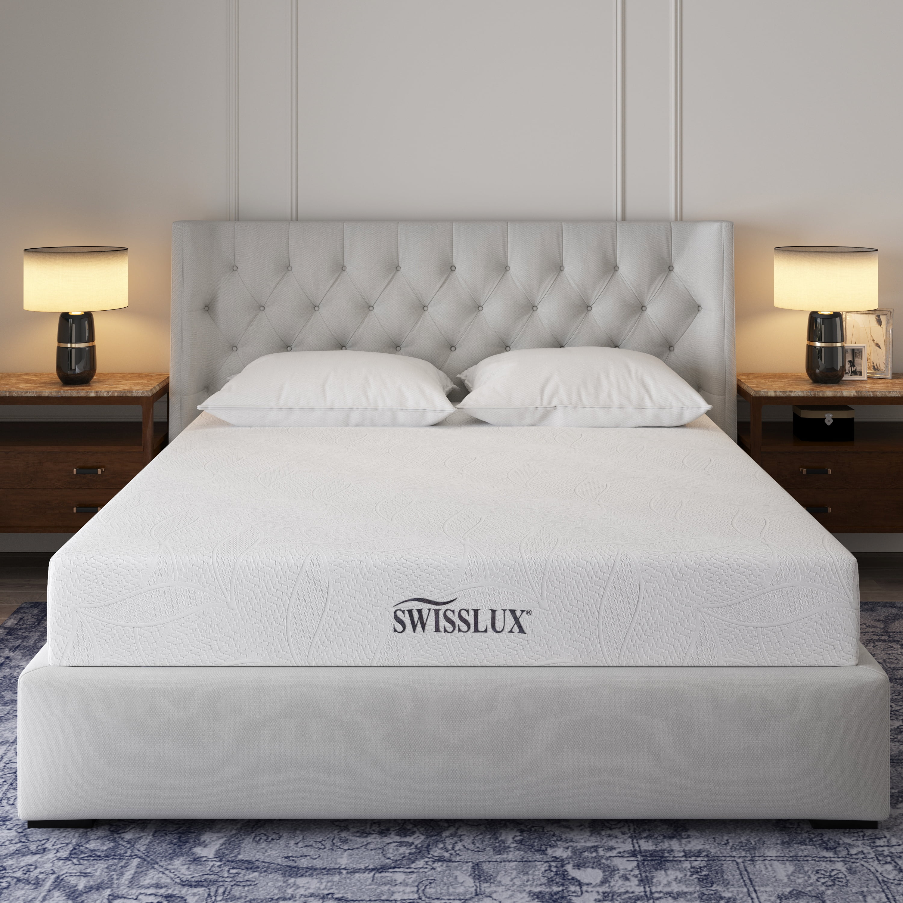 SWISSLUX 8-Inch Queen Size Mattress, iCOOL Tech and Cooling Gel infused ...