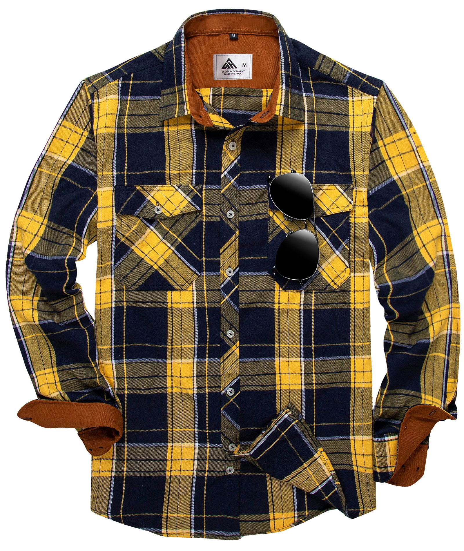 SWISSWELL Men's Casual Plaid Shirts Button Down Long Sleeve Jackets ...
