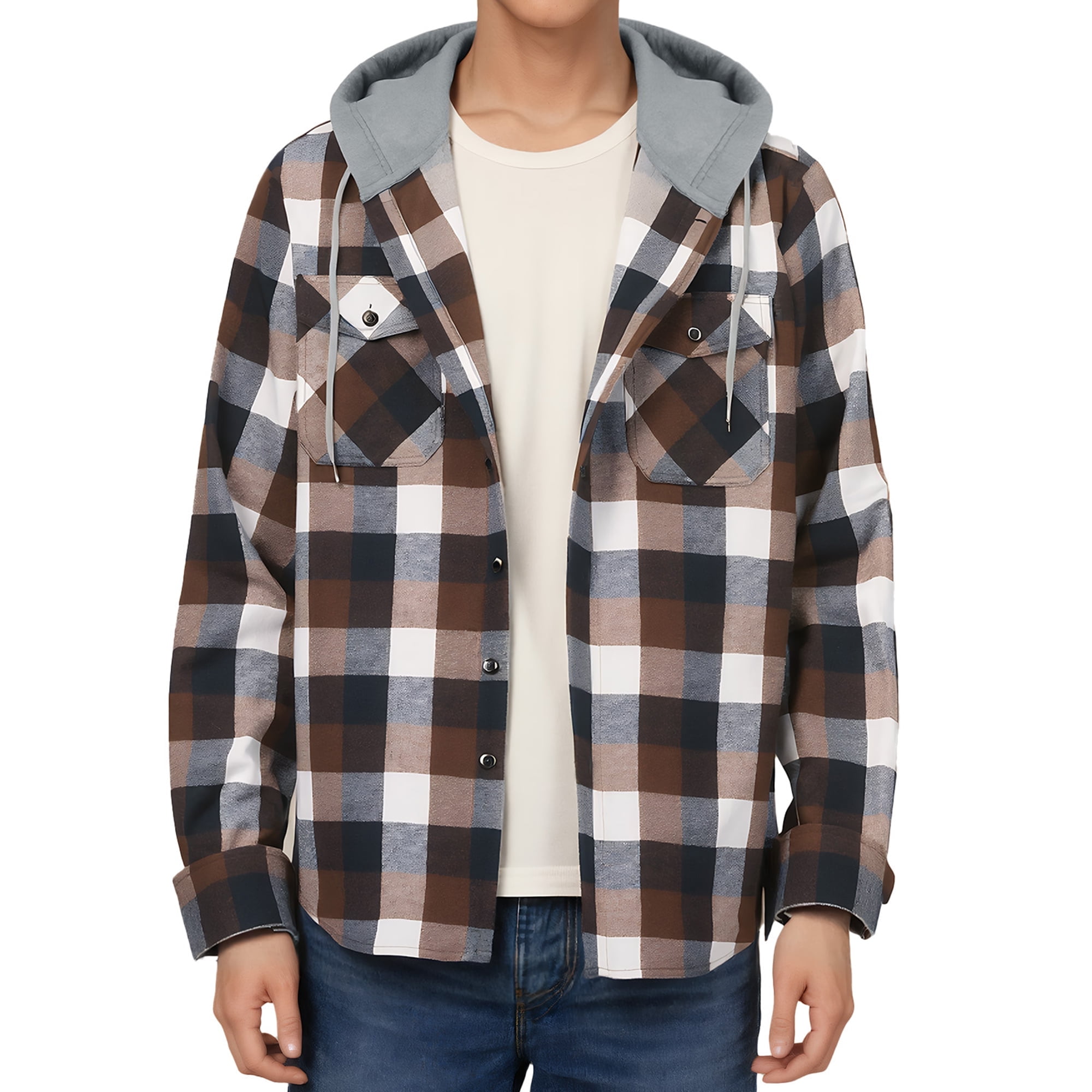 Walmart Black Friday Deals 2025 SWISSWELL Men's Hooded Flannel Shirt ...