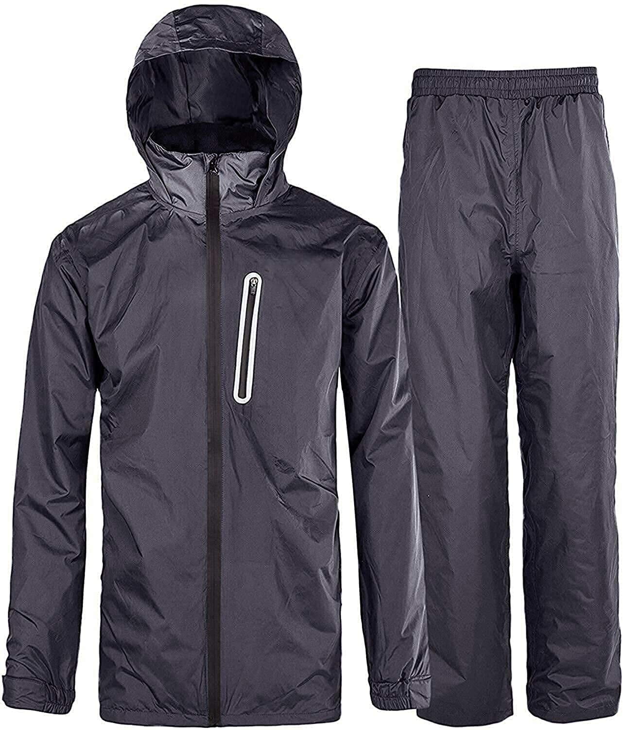 SWISSWELL Men's Rain Gear Waterproof Rain Suits Hooded Rain Coats and ...