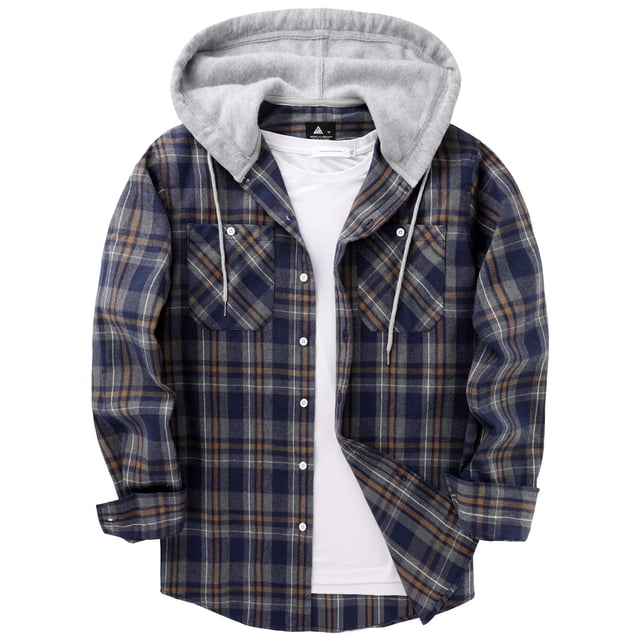 SWISSWELL Mens Casual Button Down Long Sleeve Shirts Flannel Plaid ...