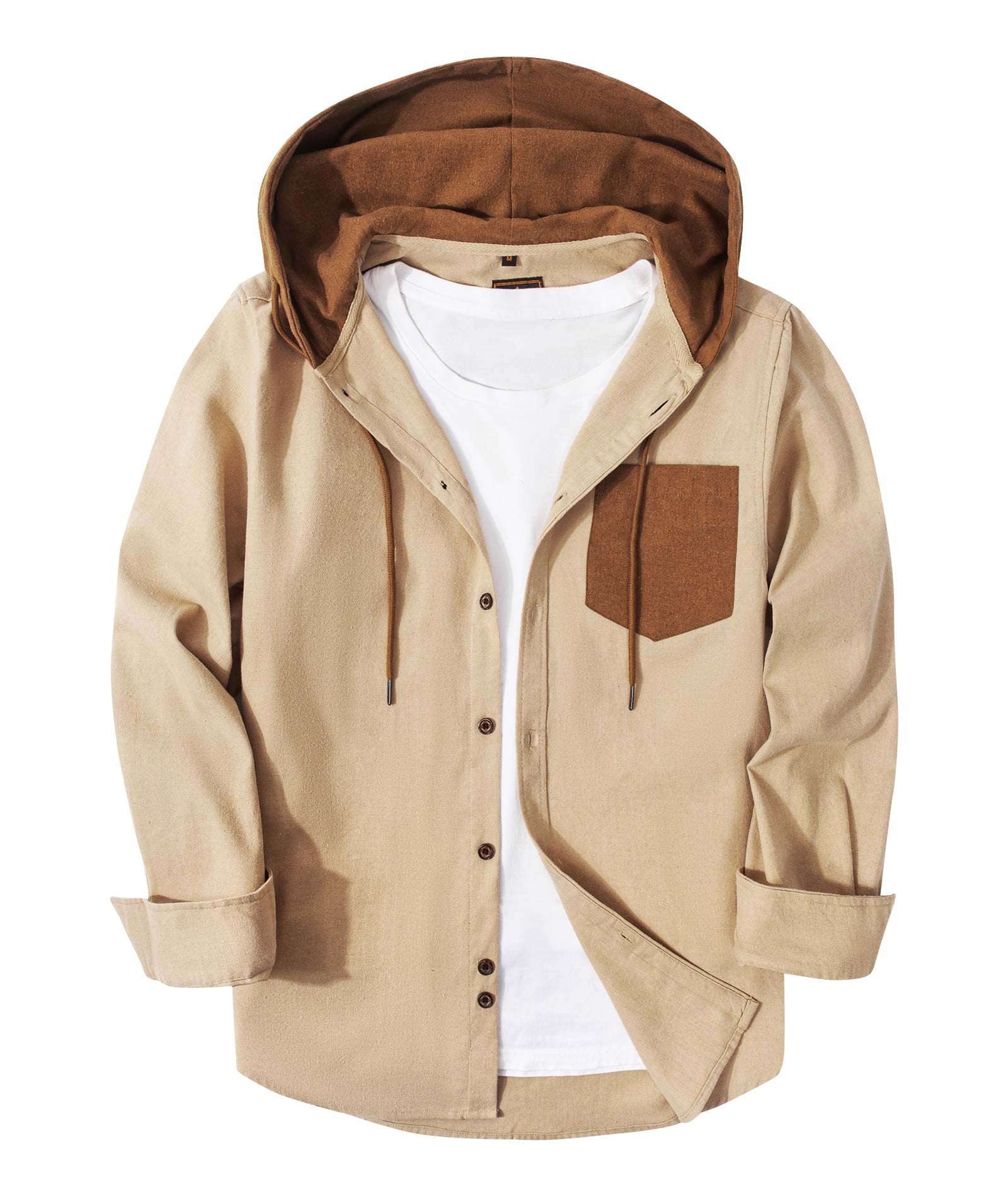 SWISSWELL Mens Flannel Hoodie Shirts Casual Long Sleeve Hoodie Shirt ...