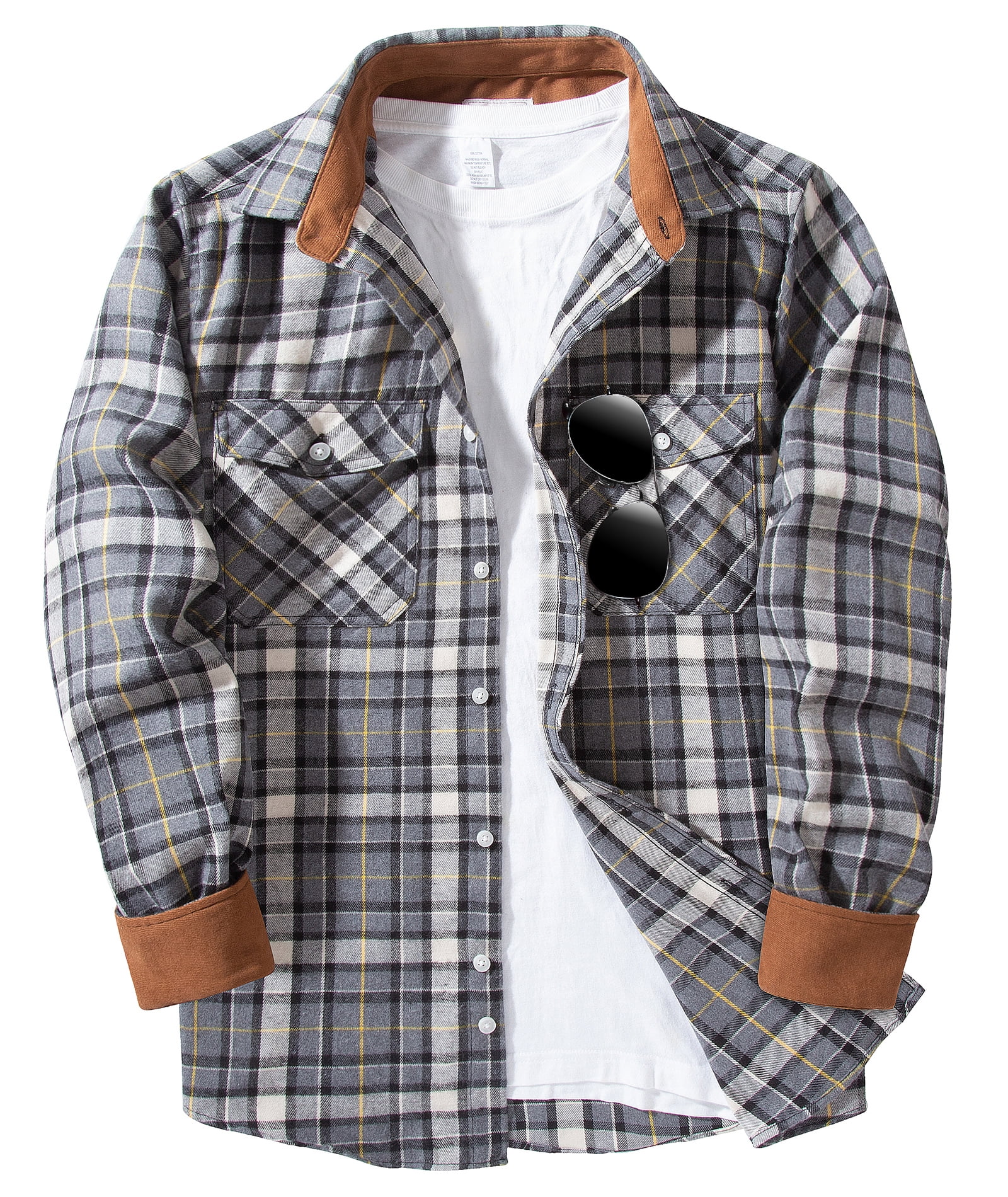 SWISSWELL Mens Flannel Plaid Shirts Casual Button Down Flannel Plaid ...