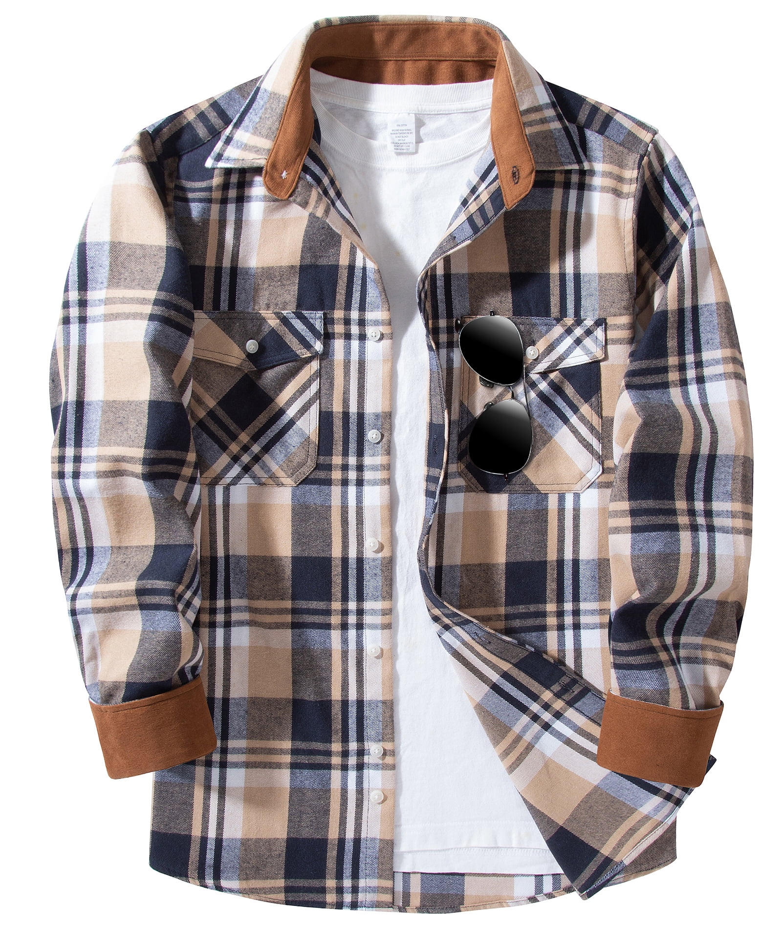 SWISSWELL Mens Flannel Plaid Shirts Casual Button Down Flannel Plaid ...