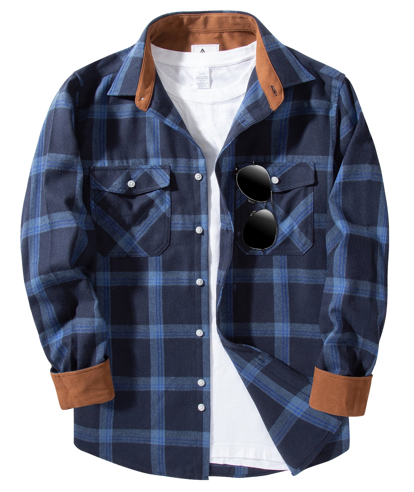 SWISSWELL Mens Flannel Plaid Shirts Casual Button Down Flannel Plaid ...