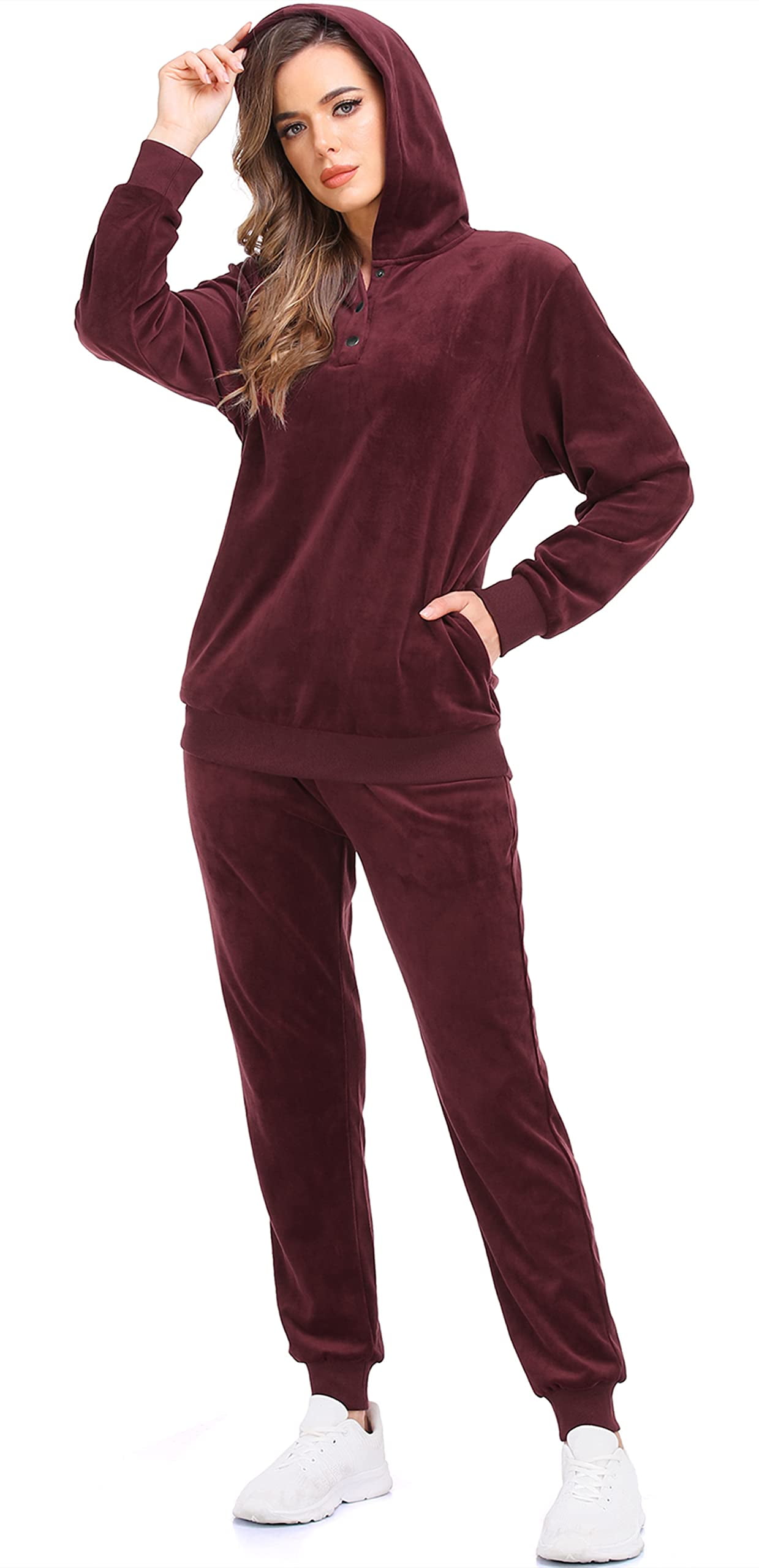 SWISSWELL Velour Track Suits for Women Set Sweatsuits 2 Piece Velour ...