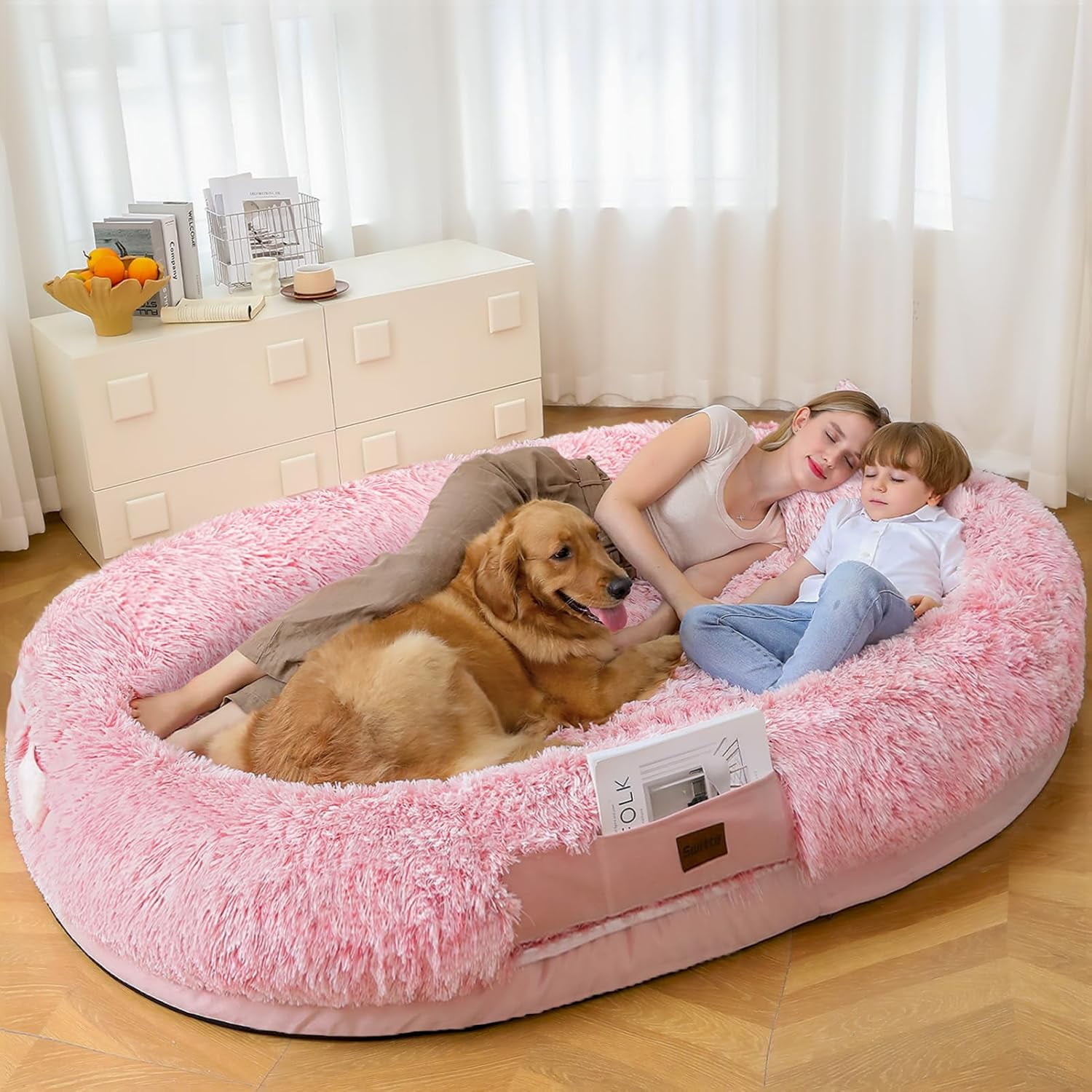 SWITTE Human Dog Bed for Adult, 71"x47"x13" Washable Large Human Size ...