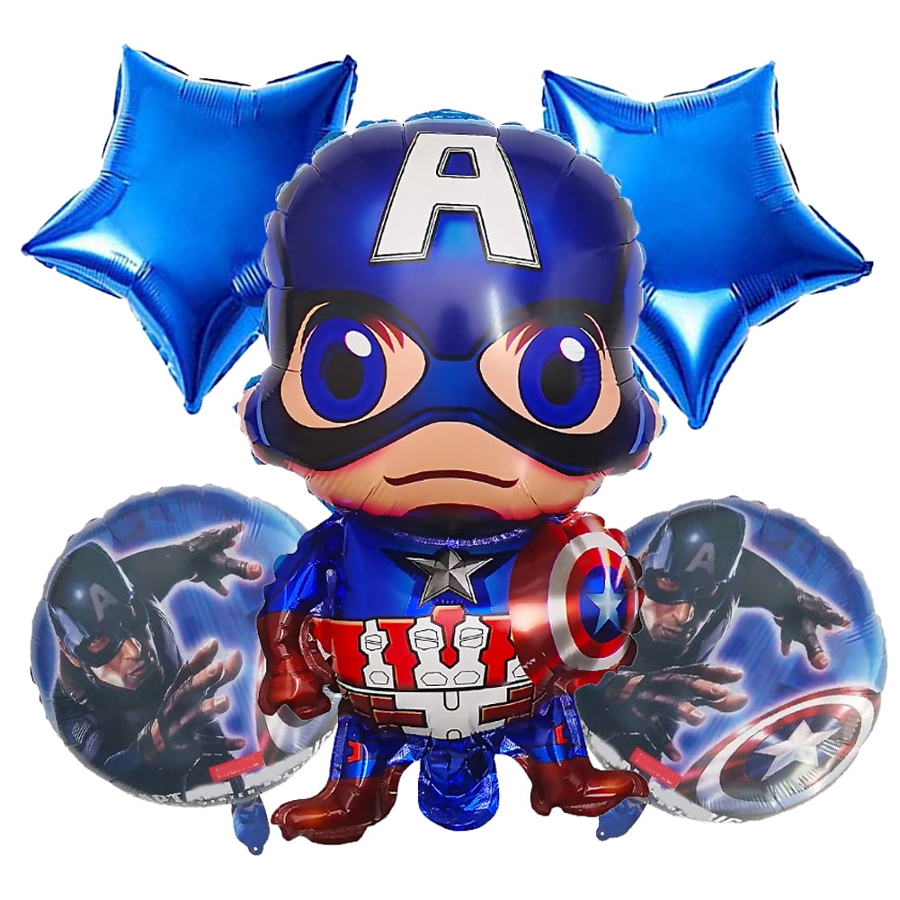 SWK 5 PCS Superhero Balloons Captain America Balloons Birthday Party ...