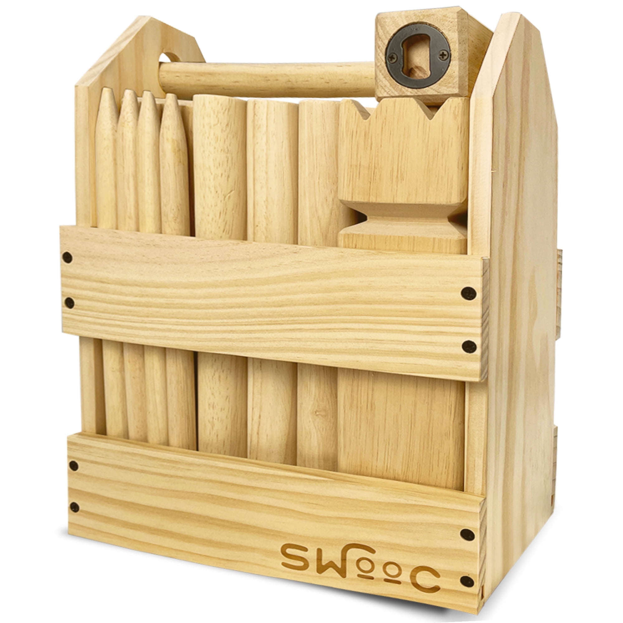 SWOOC - Kubb Yard Game Set - Premium Hardwood Viking Chess w/ Crate ...