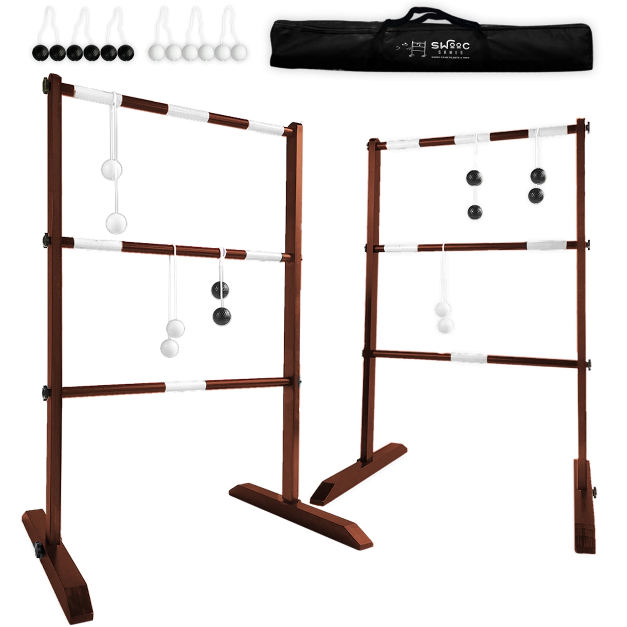 Swooc Games® - Premium Wooden Ladder Ball Game Set (Weather Resistant ...