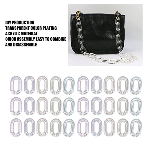 SWOQ Acrylic Chain Link Transparent Link Rings 50pcs Clear Color Plated ...
