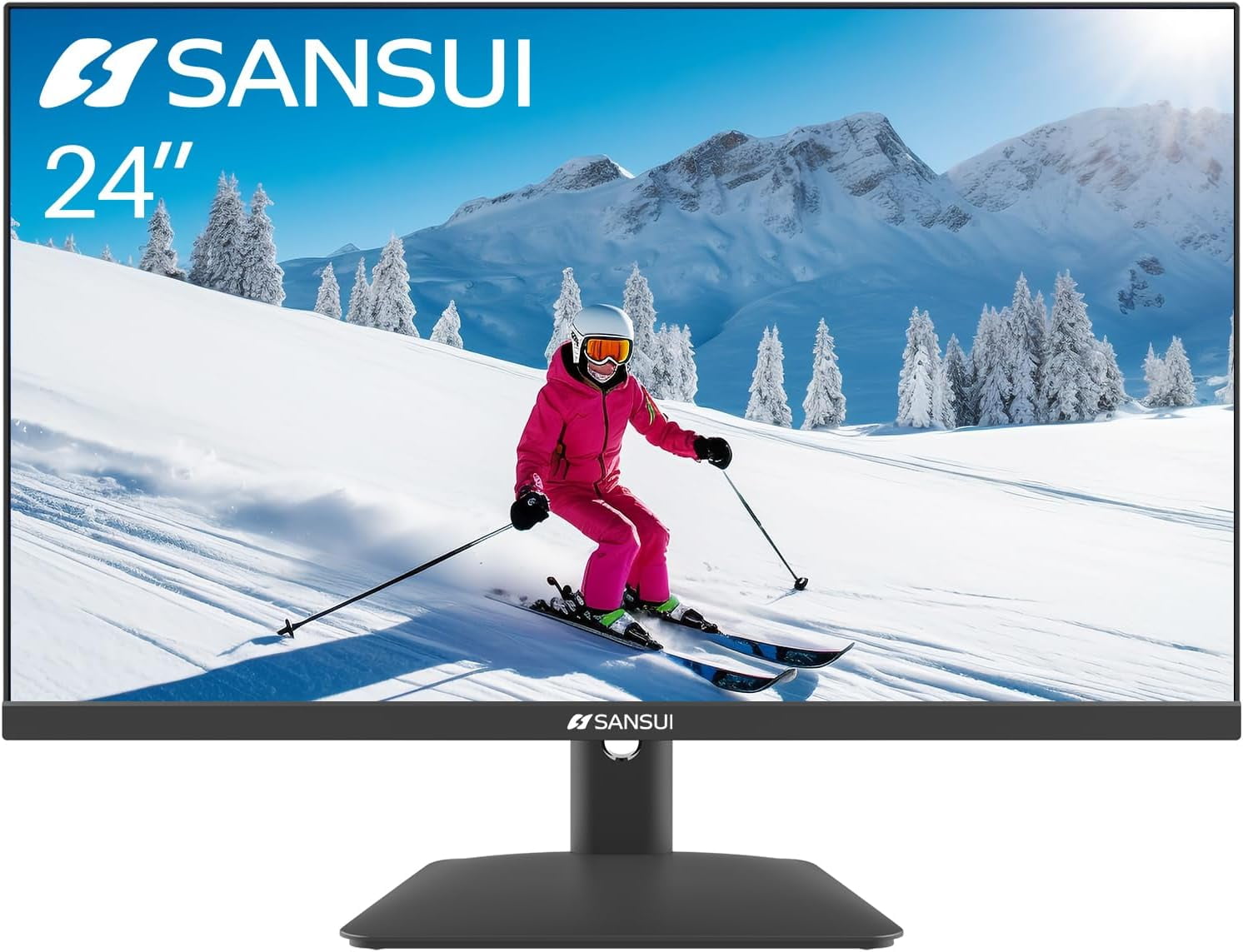 SWQQWEI 24'' Desktop Monitor Computer with HDMI,VGA,DP Ports Frameless ...