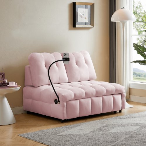 SWQQWEI Pull Out Sofa Bed, Velvet Couch,Independently Removable ...