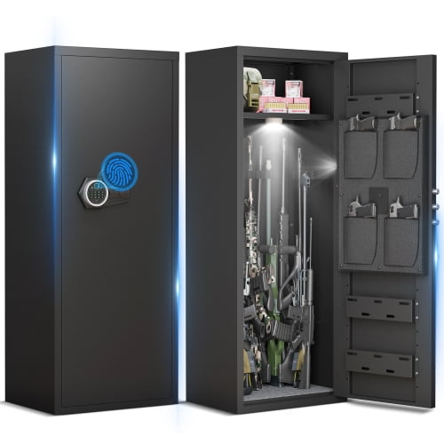 SWQQWEI Rifle Safes for Home with Biometric Lock, Dual Alarm Function ...