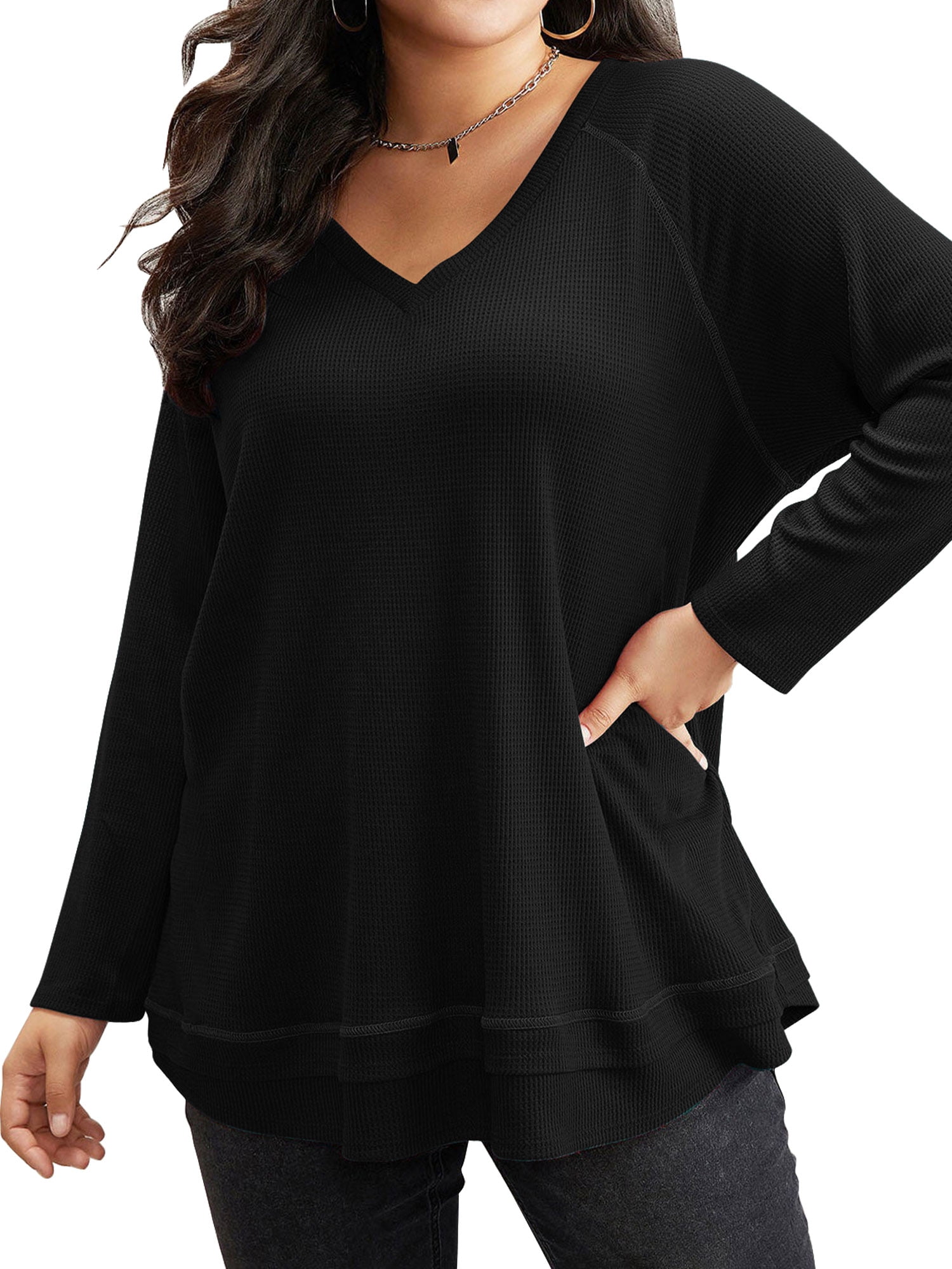 SWQZVT Fall Sweatshirts for Women Plus Size Long Sleeve Shirts Casual ...