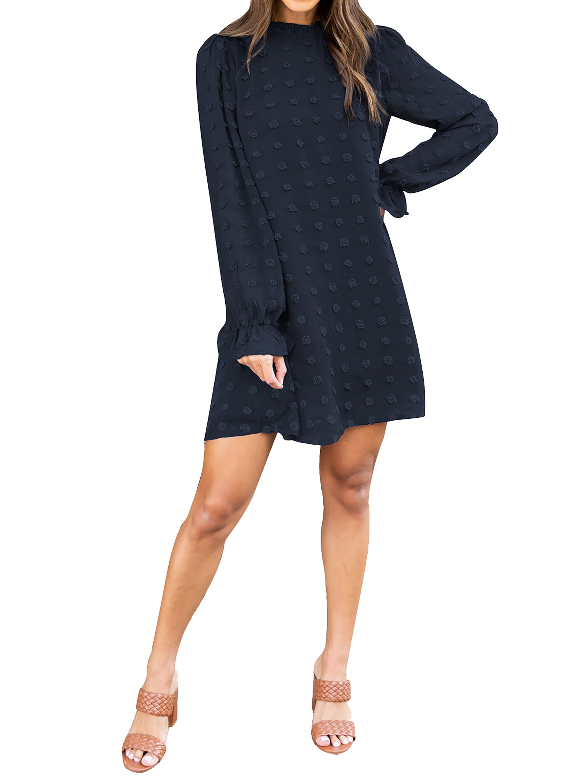 SWQZVT Long Sleeve dress for Women Wedding Guest Semi Formal Dresses ...