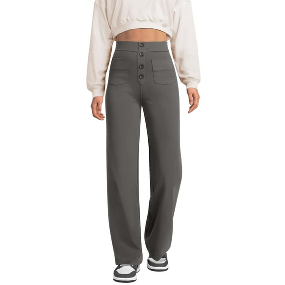 SWQZVT Wide Leg Pants Womens Yoga Pants with Pockets Stretch Loose Sweatpants High Waisted ...