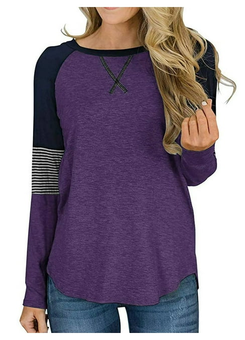 Duoif Womens Tops Long Sleeve Shirts for Women, Women's 3/4 Sleeve Quarter Zip Shirts Collared V ...