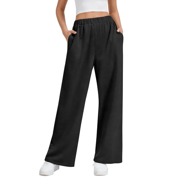 Axiiglly Sweatpants Women Wide Leg Drawstring Elastic High Waisted ...