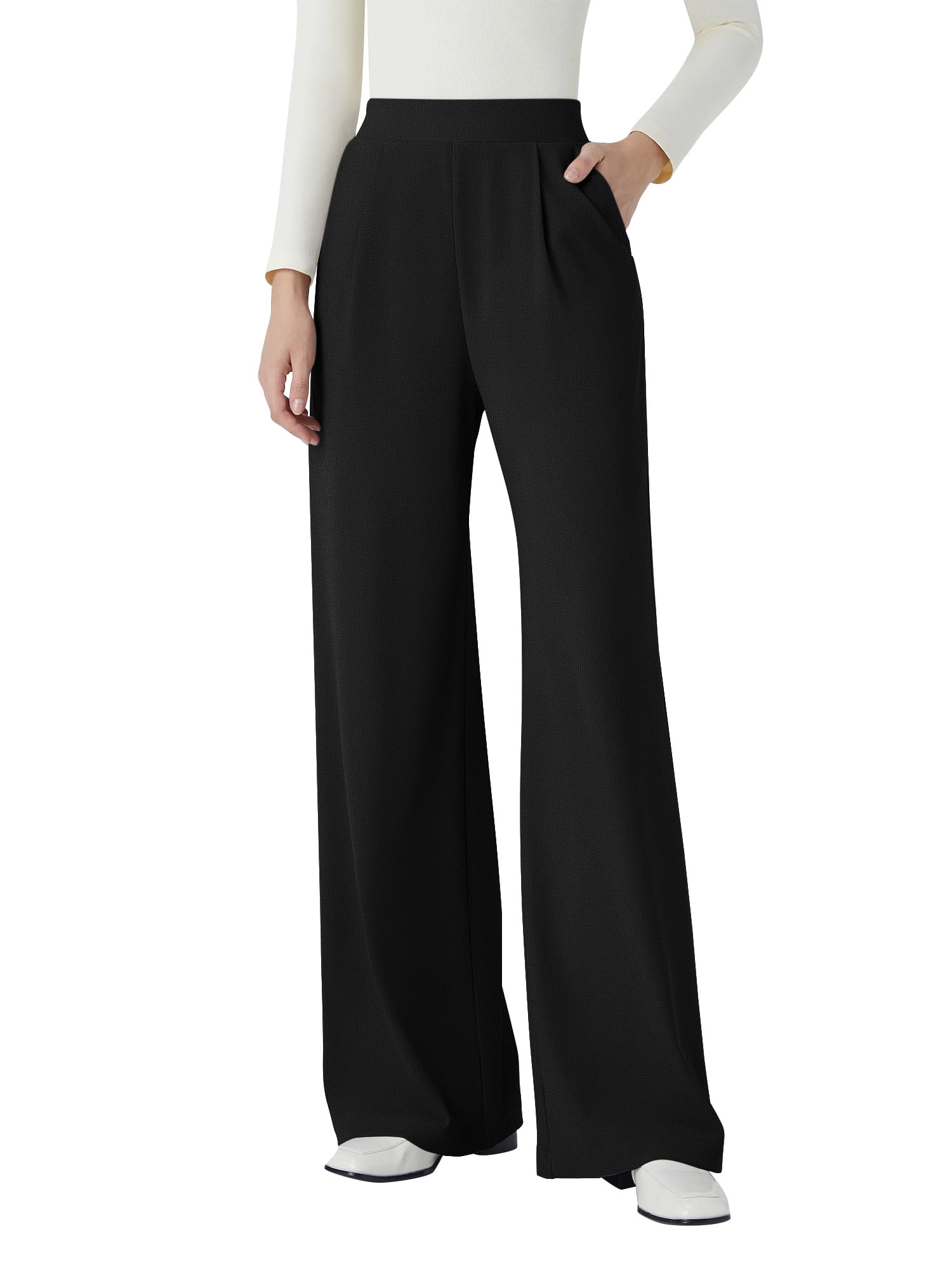 SWQZVT Womens Pants Wide Leg Pants for Women Elastic High Waisted ...