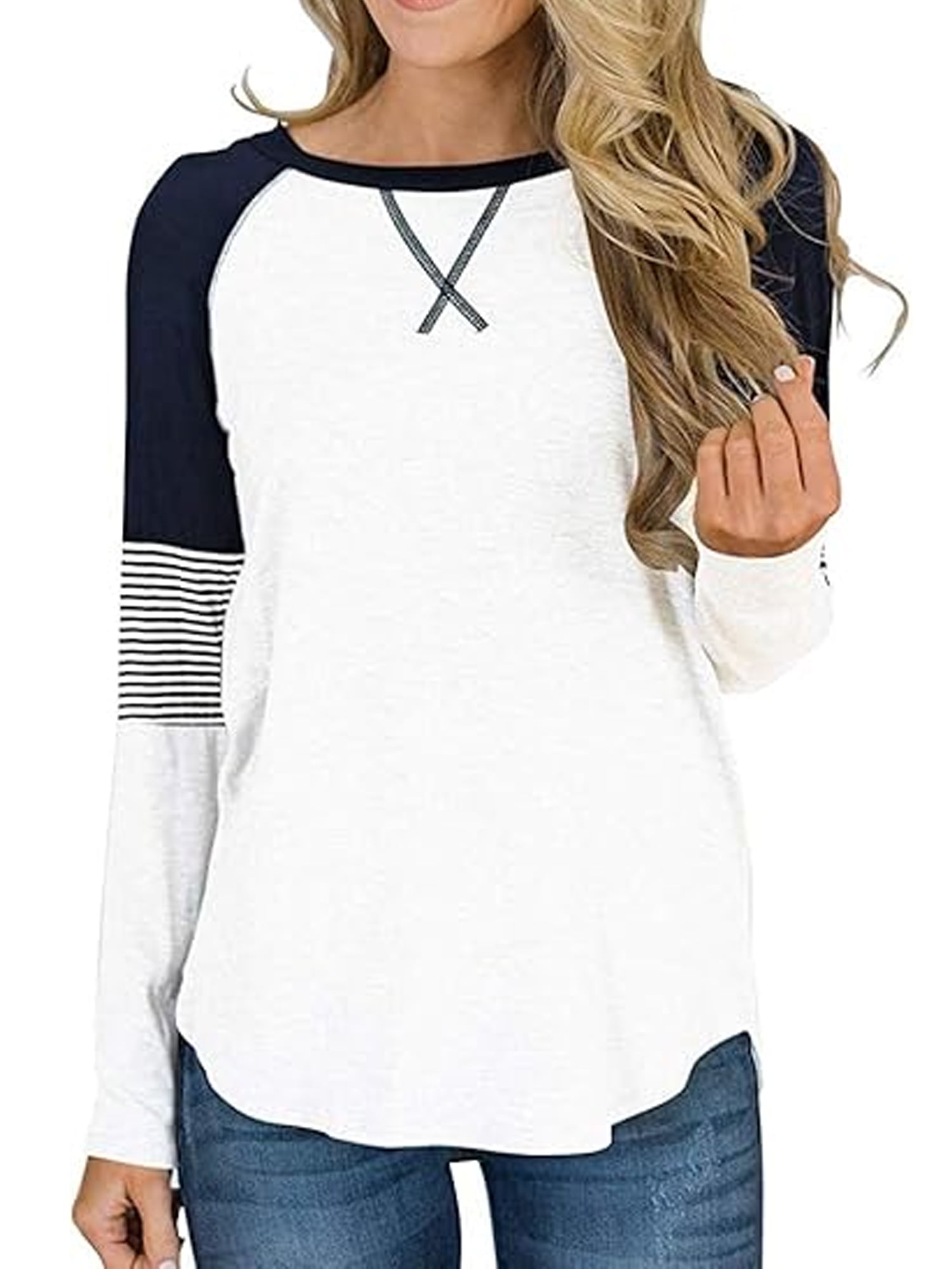 Swqzvt Womens Tops Long Sleeve Shirts Fall Clothes Tunic Tops Tshirts