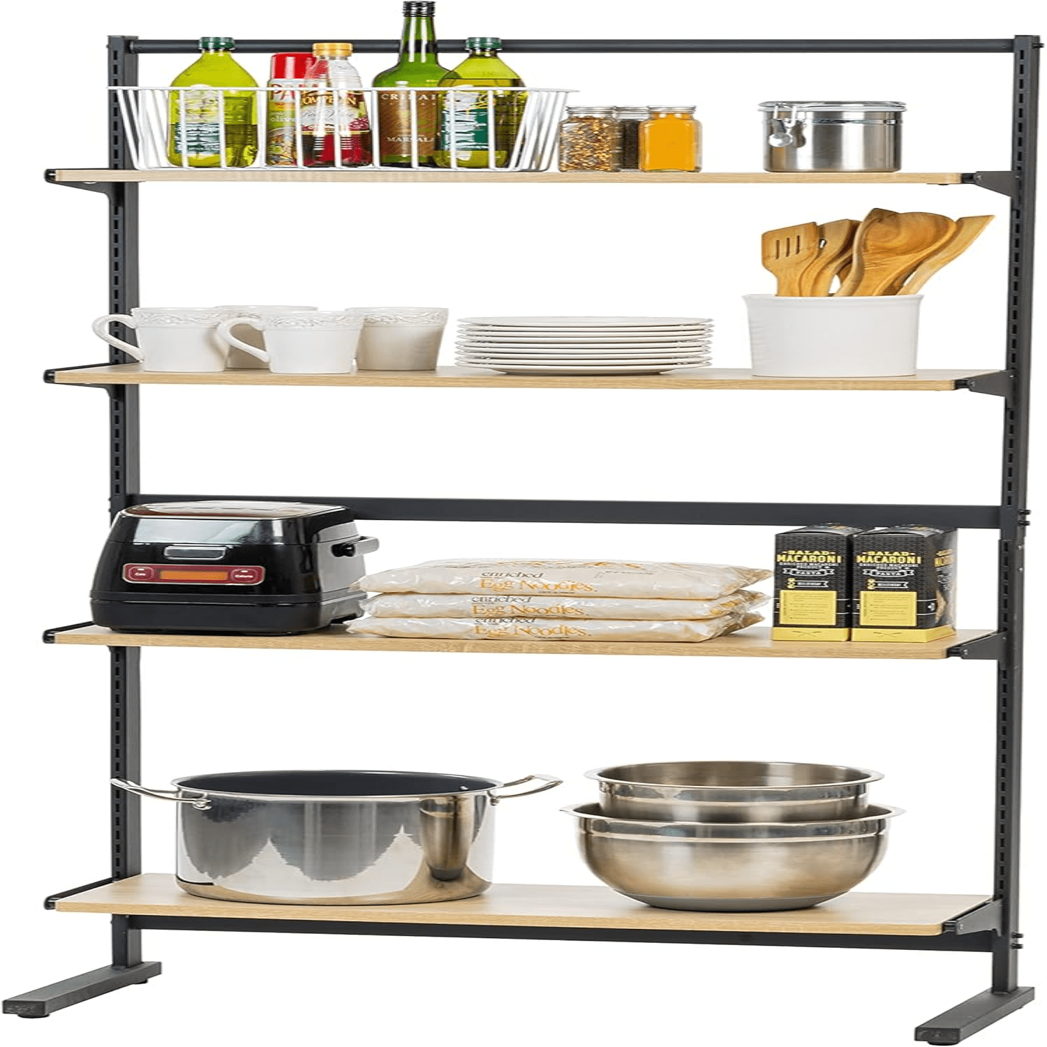 SWR-4 Baker\u2019s Rack with Storage Adjustable Shelves Coffee Station Small Closet Organizer ...