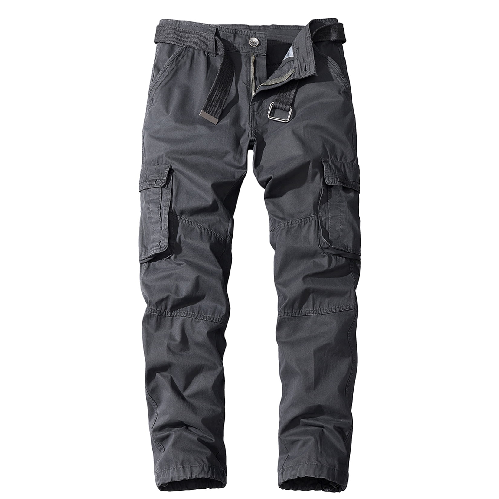 SWSMCLT Men Cotton Pants Comfy Casual Cargo Pants 100% Mid Rise Soft ...