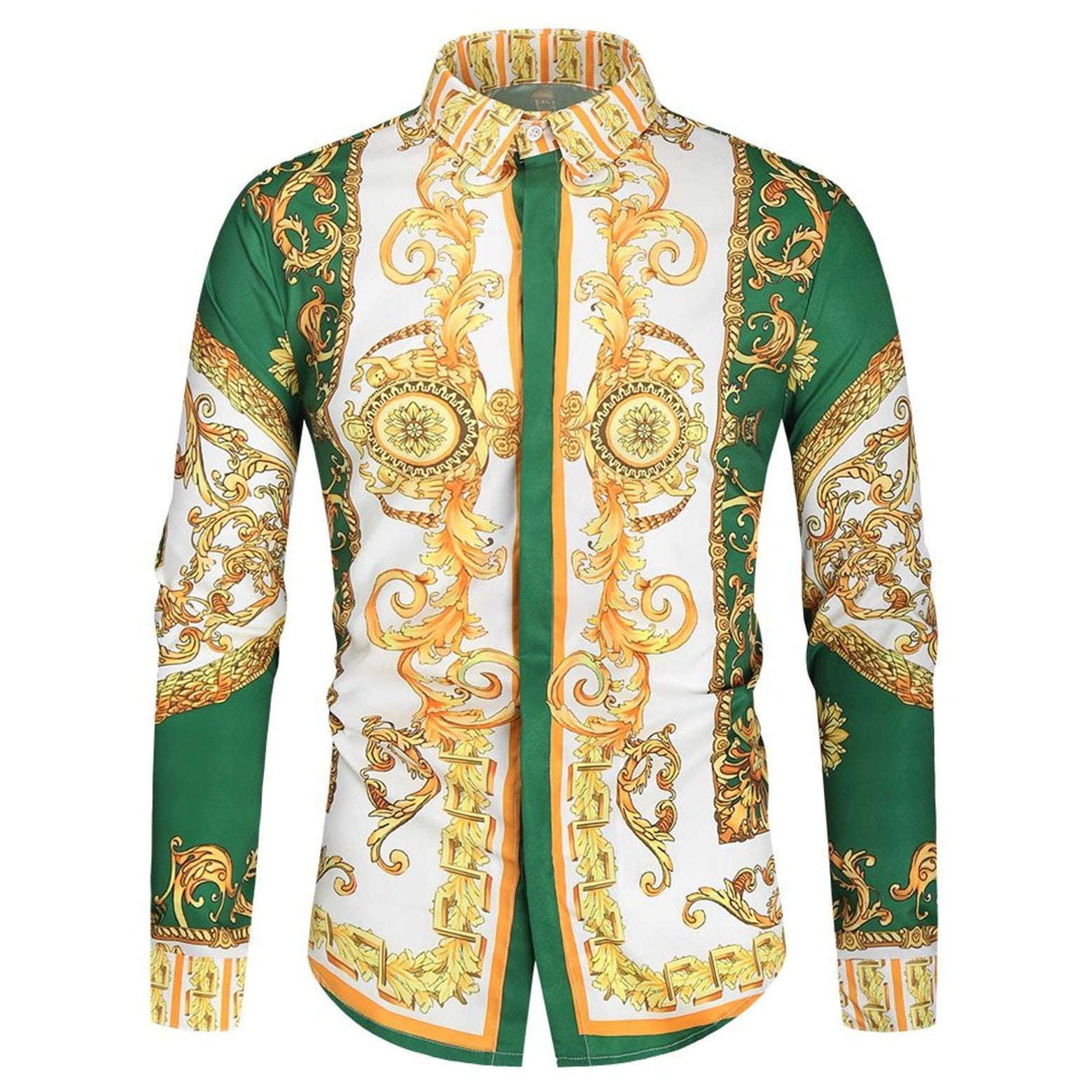 SWSMCLT Men's Arab Button Down Shirt Band Collar Button Cuffs Tail Hem ...