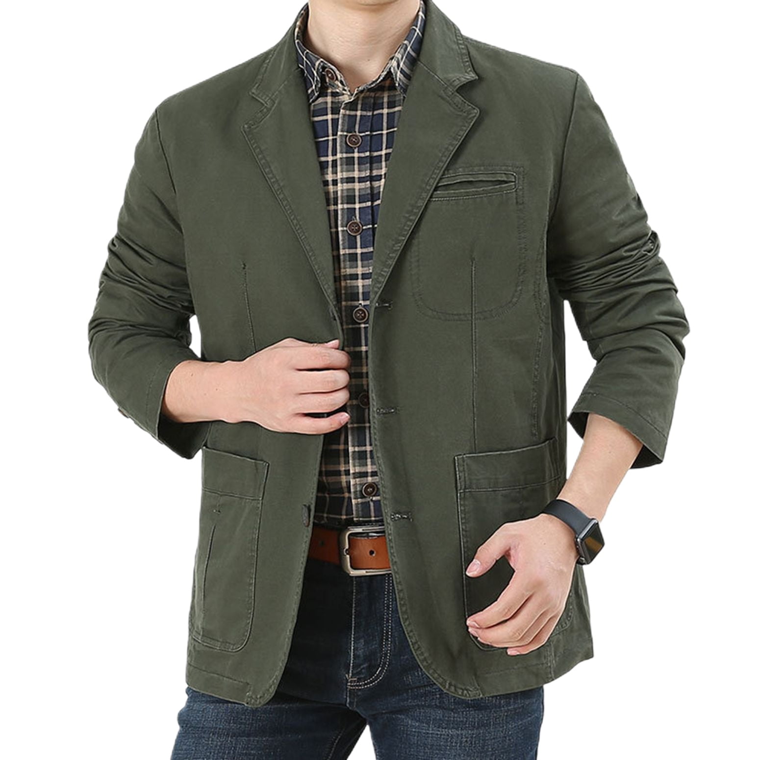 SWSMCLT Men's Blazer Casual Sportcoat Vintage Button Summer Sport Coat ...