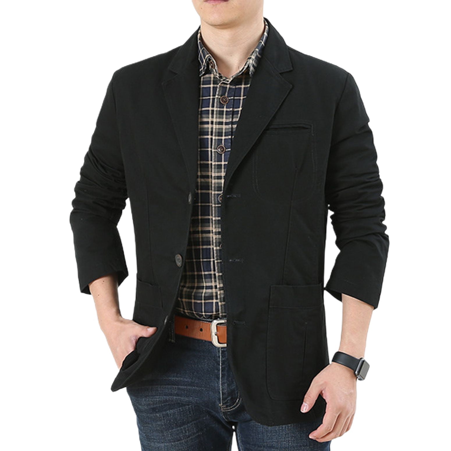 SWSMCLT Men's Blazer Casual Sportcoat Vintage Button Summer Sport Coat ...