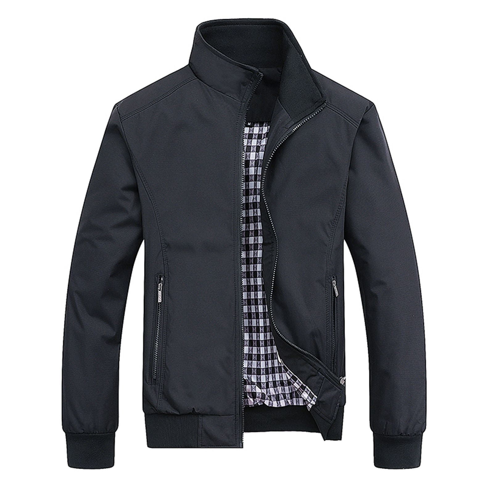 SWSMCLT Men's Bomber Jacket Casual Soft Lightweight Water-Resistant ...