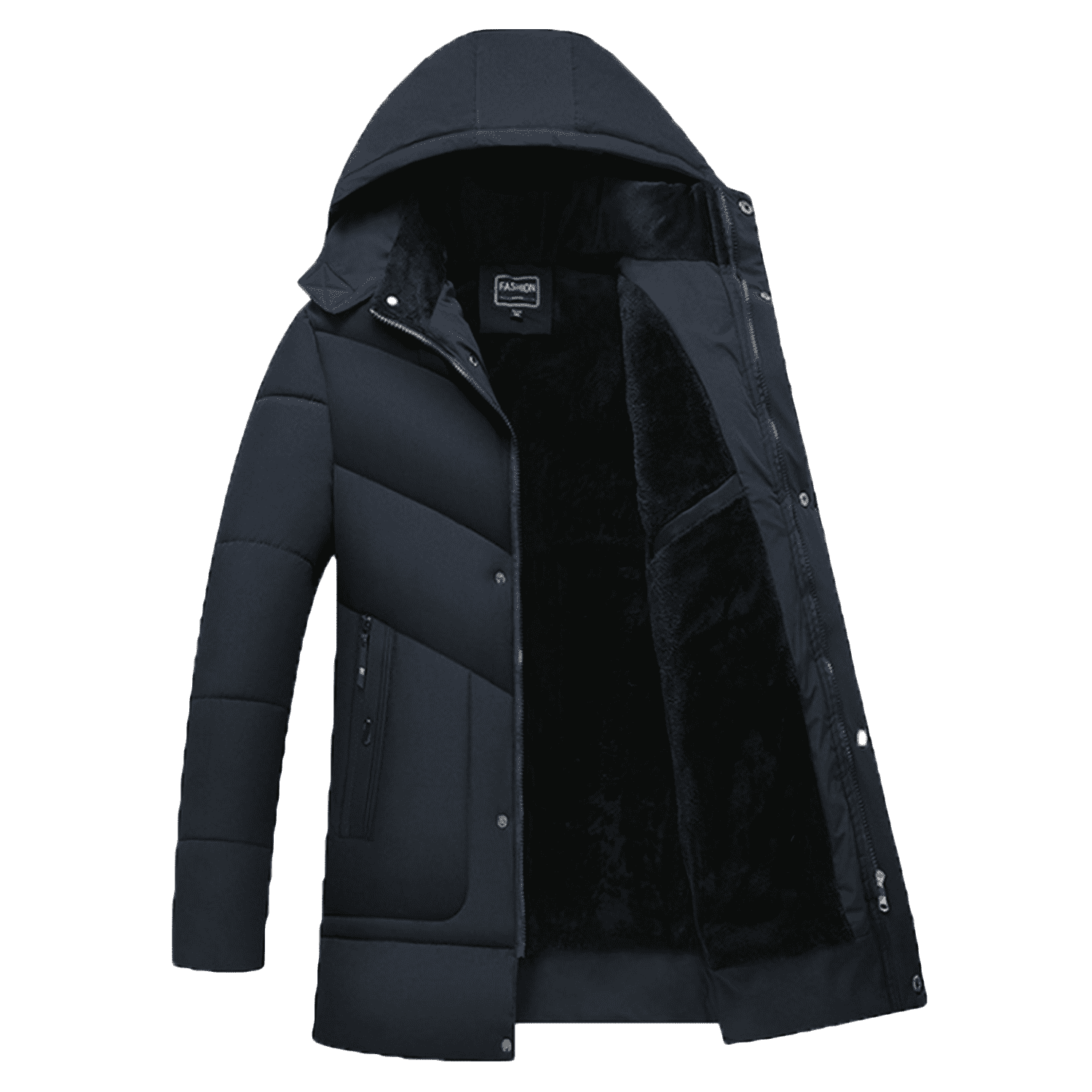 SWSMCLT Men's Hooded Puffer Jackets & Coats Winter Warm Fleece Lined ...