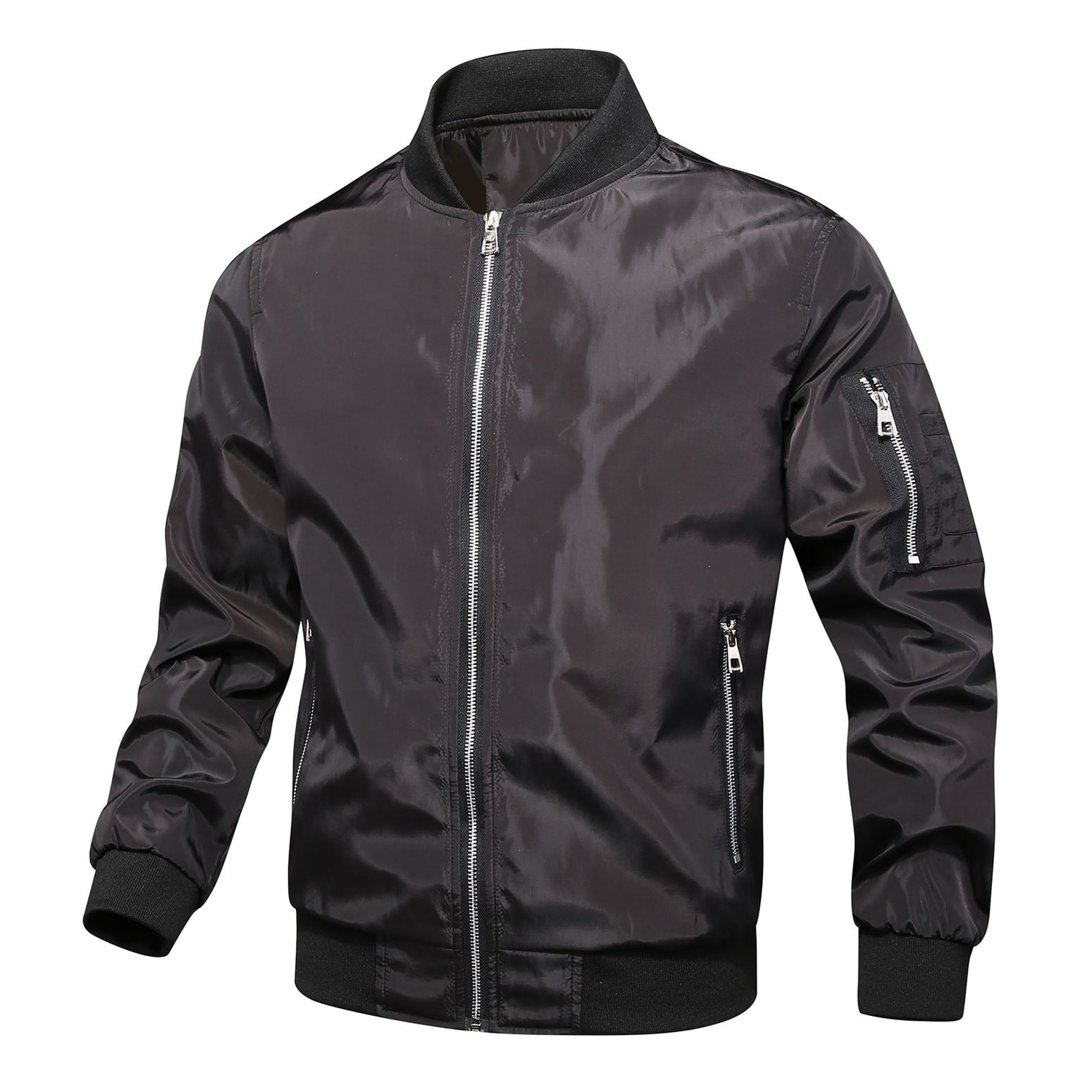 SWSMCLT Men's Long Sleeve Jacket Fall Zip Front Jackets Varsity Jacket ...