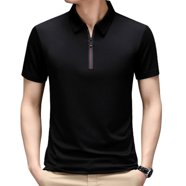 Men's Regular-Fit Cotton Short Sleeve Jersey Casual Plain Polo Shirt ...