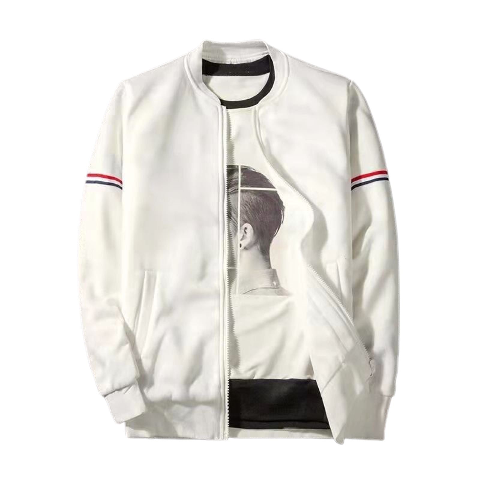 SWSMCLT Men's Soft Varsity Jacket Cotton Zipper Fashion Fall Fall Top ...