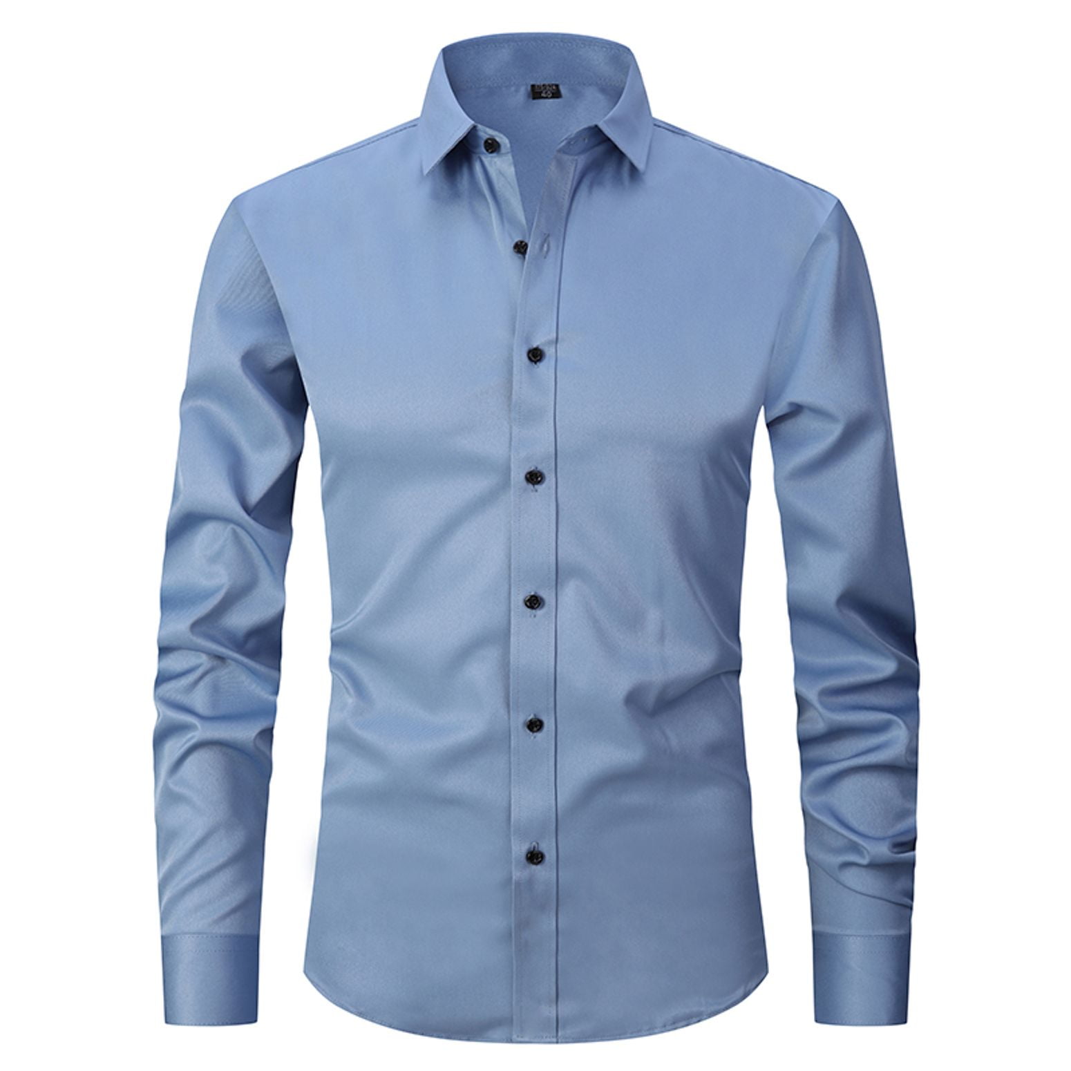 SWSMCLT Men's Solid Button Down Dress Shirt Soft Formal Top Long Sleeve ...