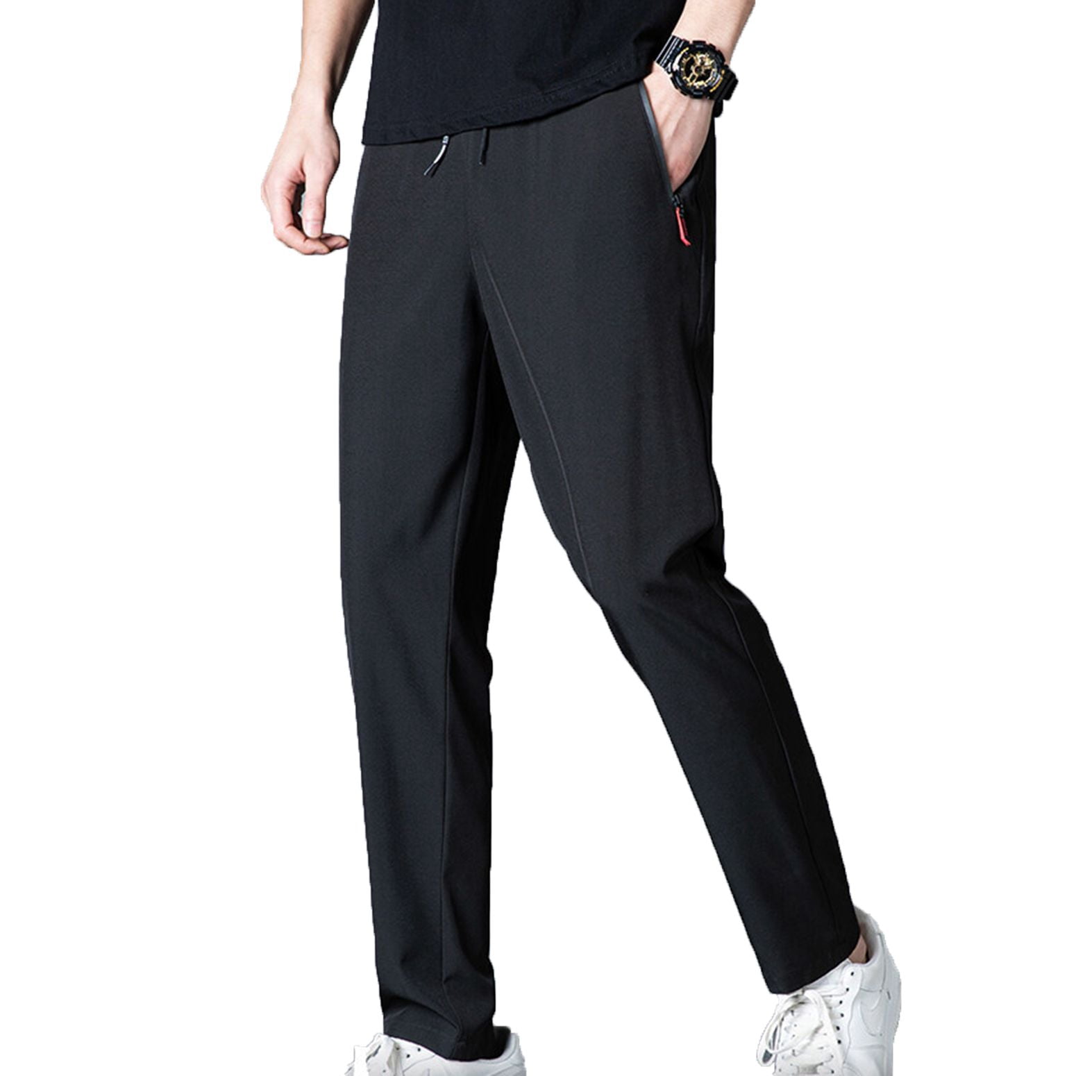 SWSMCLT Men's Stretch Casual Pants Slim Fit Slimming Pencil Trousers ...