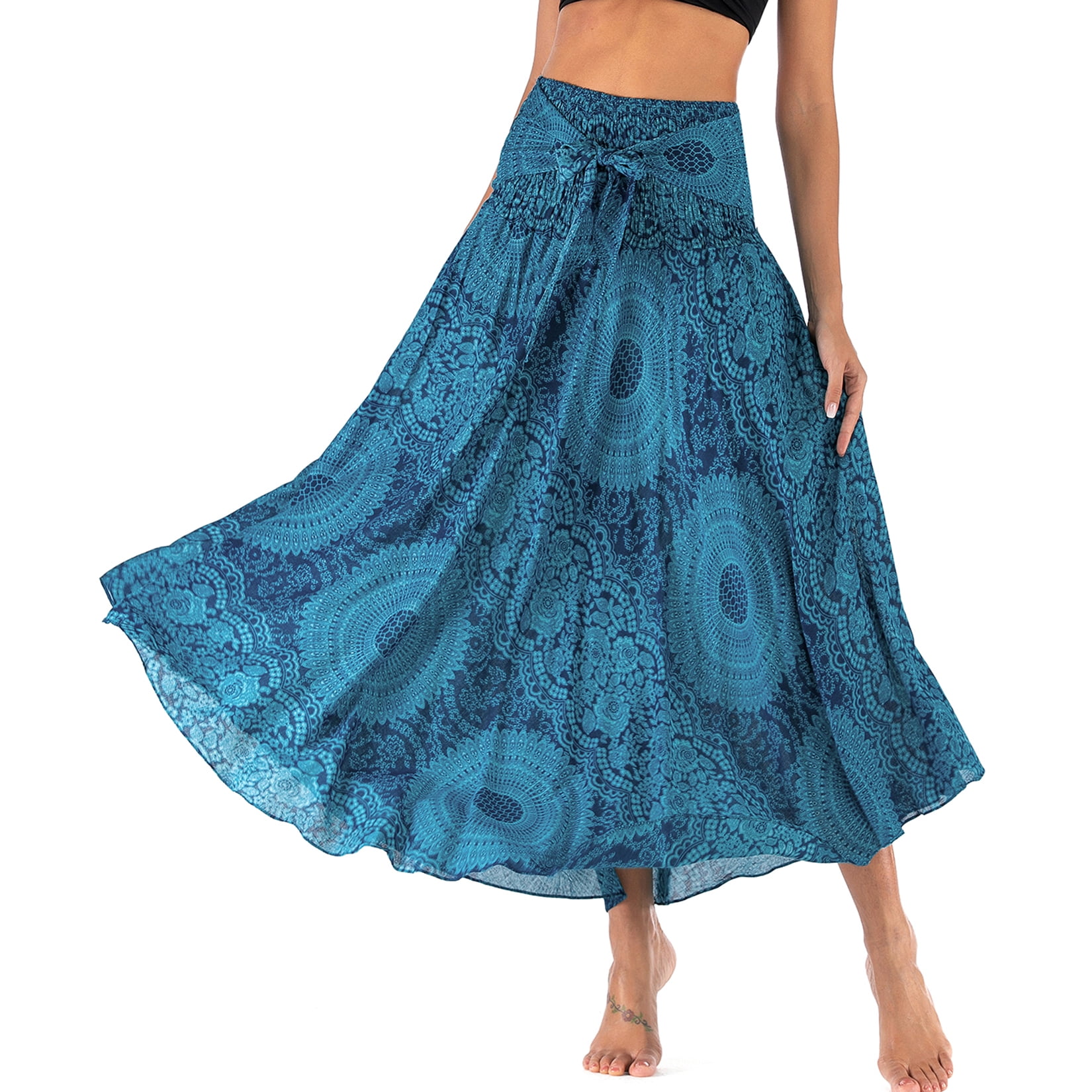 SWSMCLT Summer Beach Coverup Maxi Skirt for Women Halter Top Midi ...