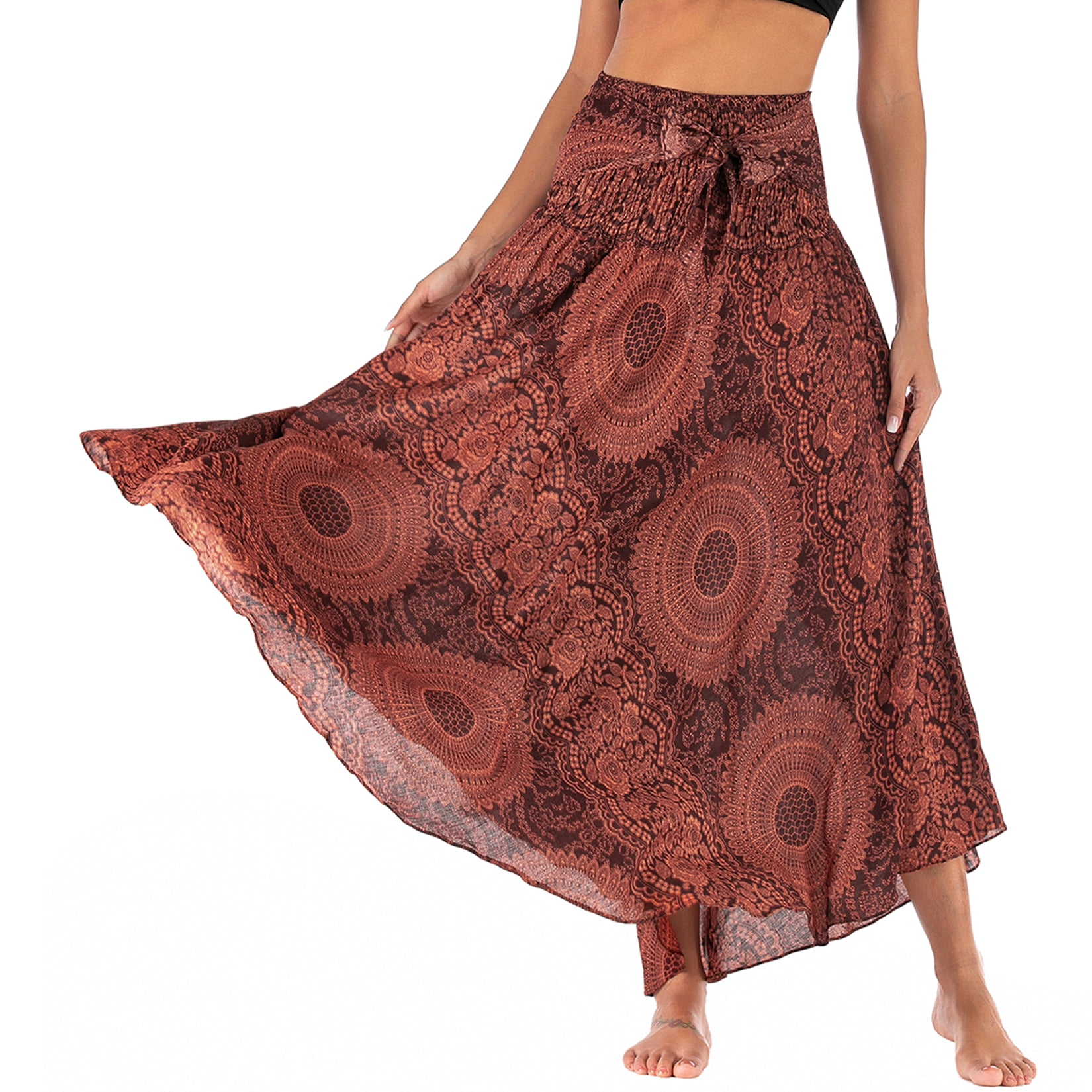 SWSMCLT Summer Beach Coverup Maxi Skirt for Women Halter Top Midi ...