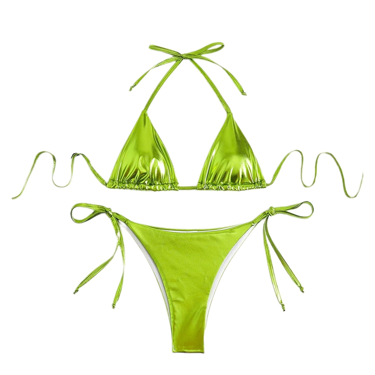 Swsmclt Womens 2 Piece Bikini Set Sexy Swimsuit Halter Brazilian