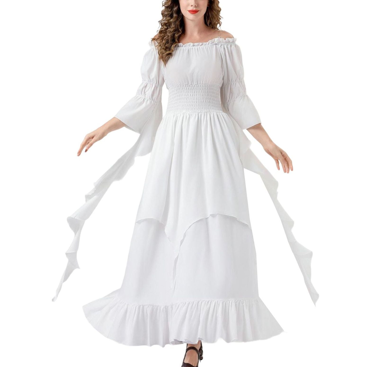 SWSMCLT Women's Acting Renaissance Dresses Bunched Chic Classic Ankle ...
